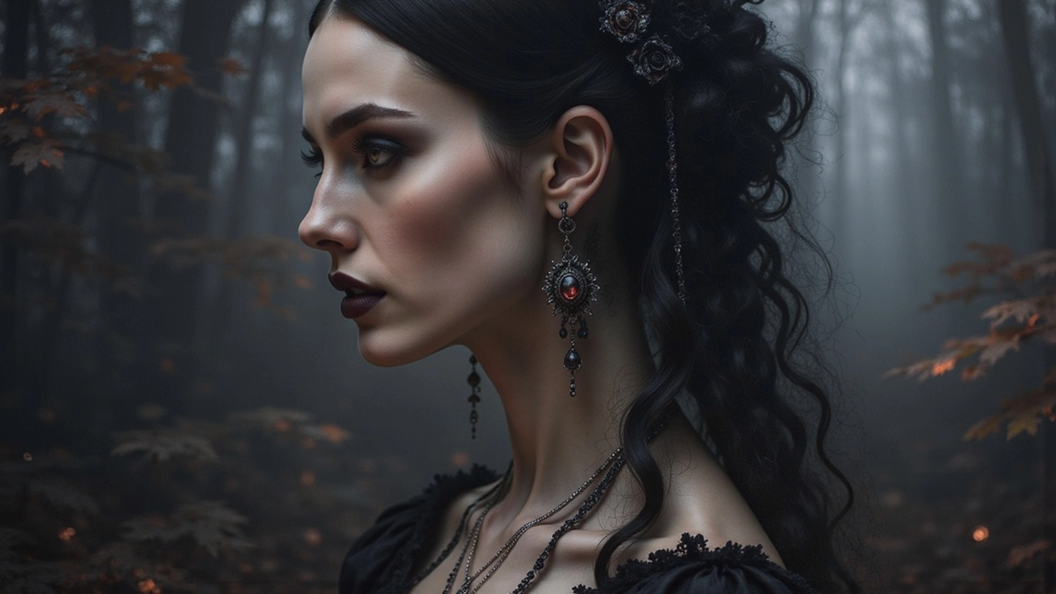 Moonlight Sweep: Ethereal Gothic Hairstyle