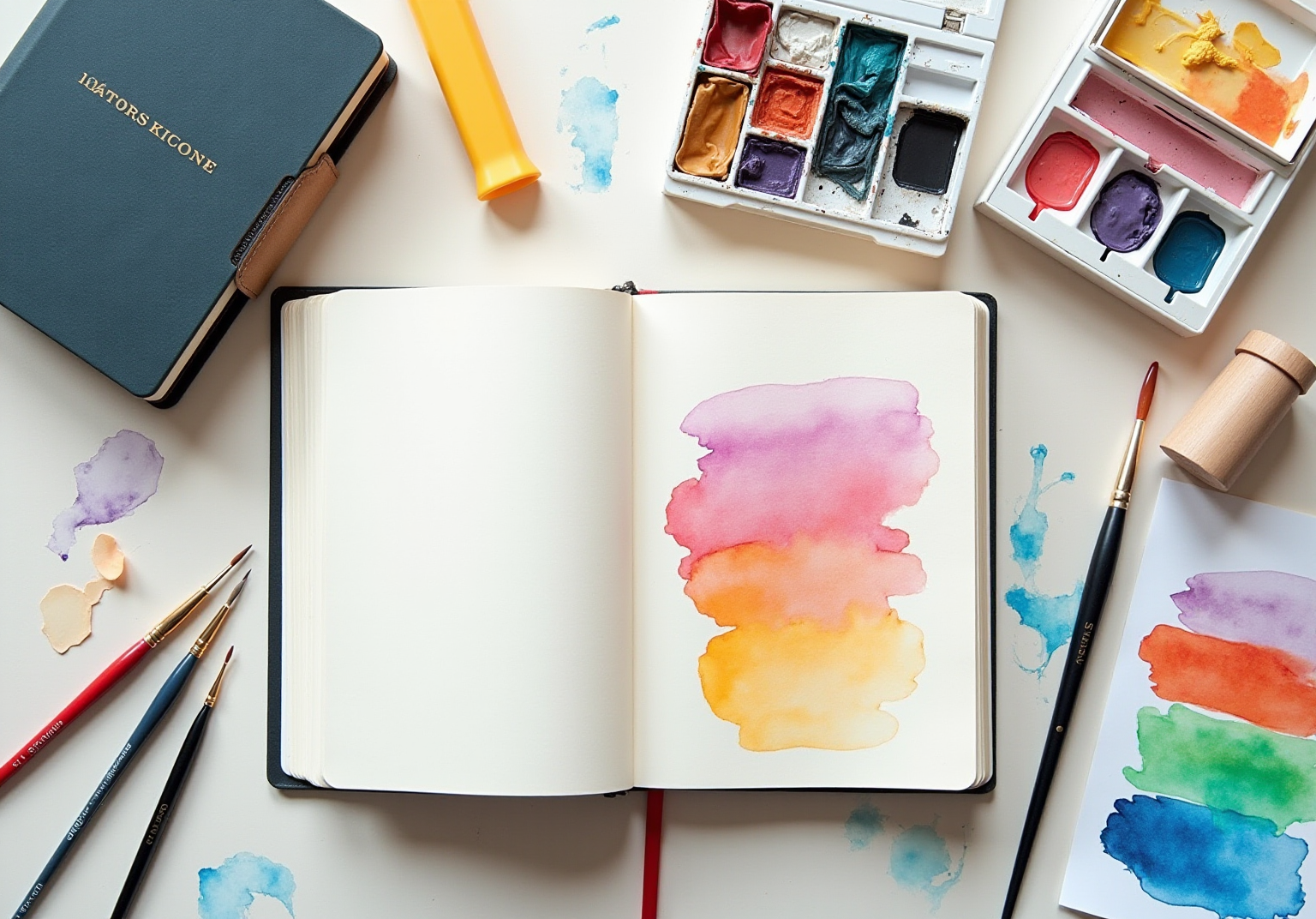Creative Watercolor Sketchbook Workspace Creative Watercolor Sketchbook Workspace