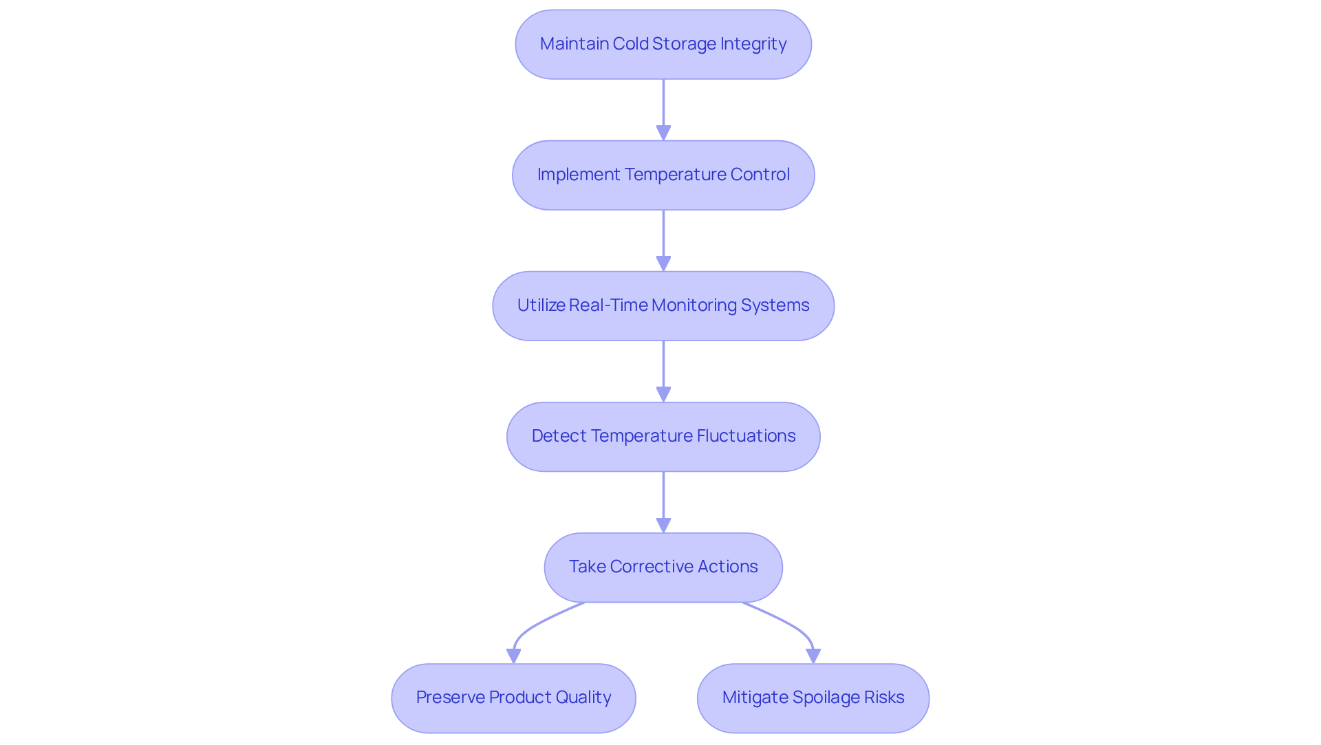 This flowchart outlines the steps to ensure cold chain integrity. Each box represents a key action, and the arrows show how they connect to maintain product quality and safety.