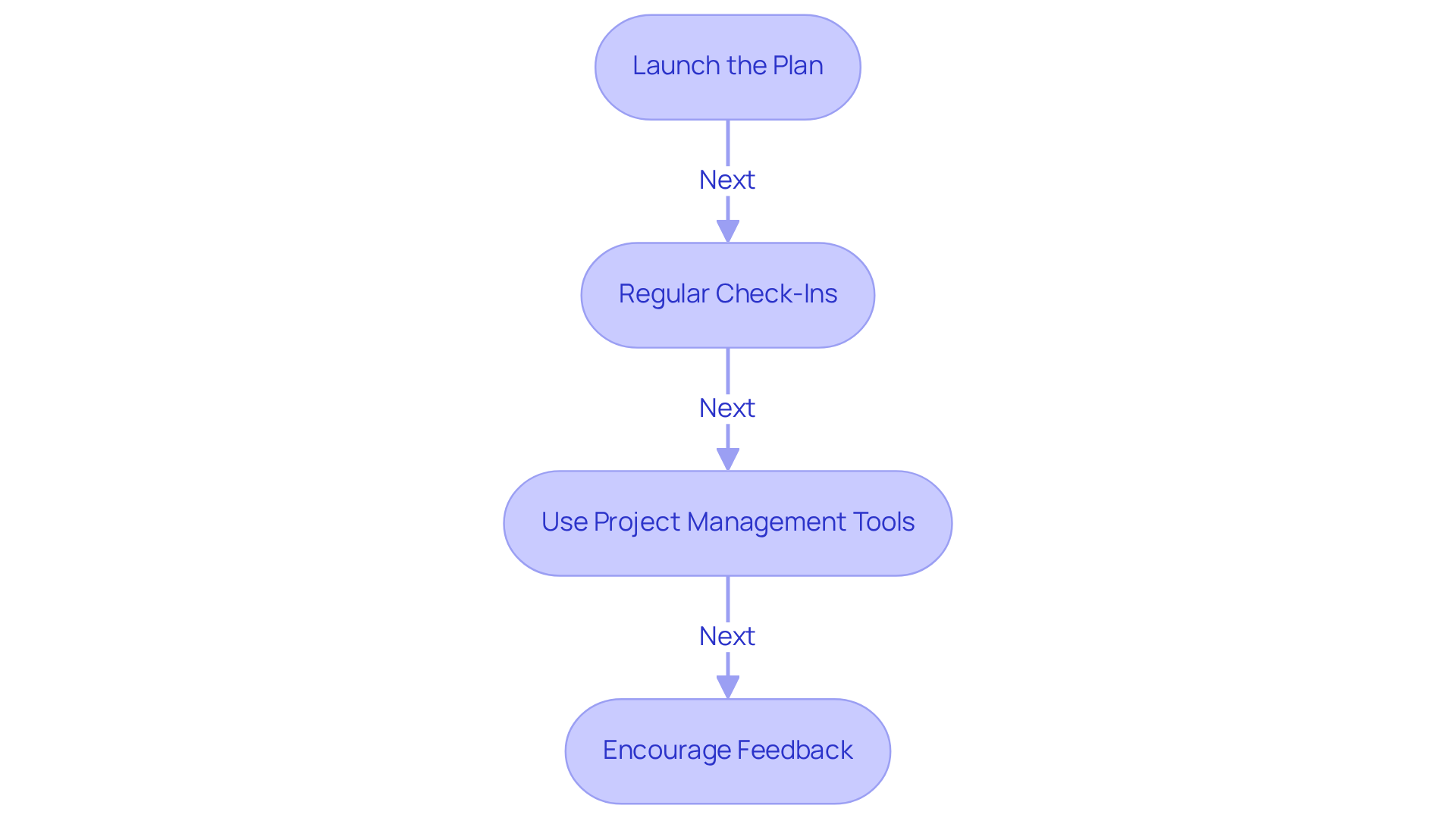 Each box represents a step in the implementation process. Follow the arrows to see how each step connects to the next, guiding you through the strategic plan execution.