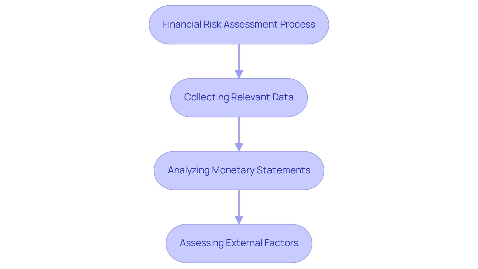 Each box represents a step in the financial risk assessment process, with arrows indicating the order in which these steps should be completed.