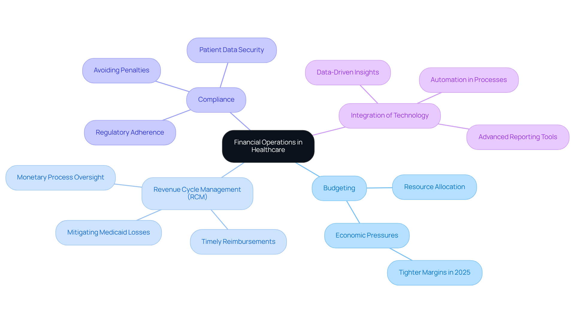 The central node represents the overall theme of financial operations, while the branches show key components. Each sub-branch provides additional details about the importance of that component in maintaining economic stability in healthcare. The central node represents the overall theme of financial operations, while the branches show key components. Each sub-branch provides additional details about the importance of that component in maintaining economic stability in healthcare.
