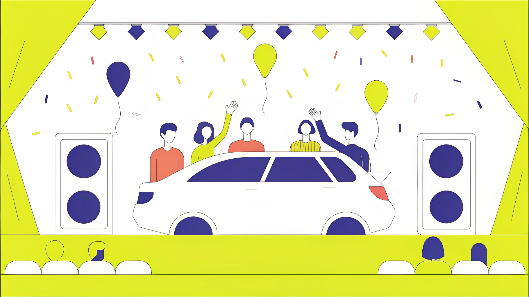 Joyful Car Delivery Celebration