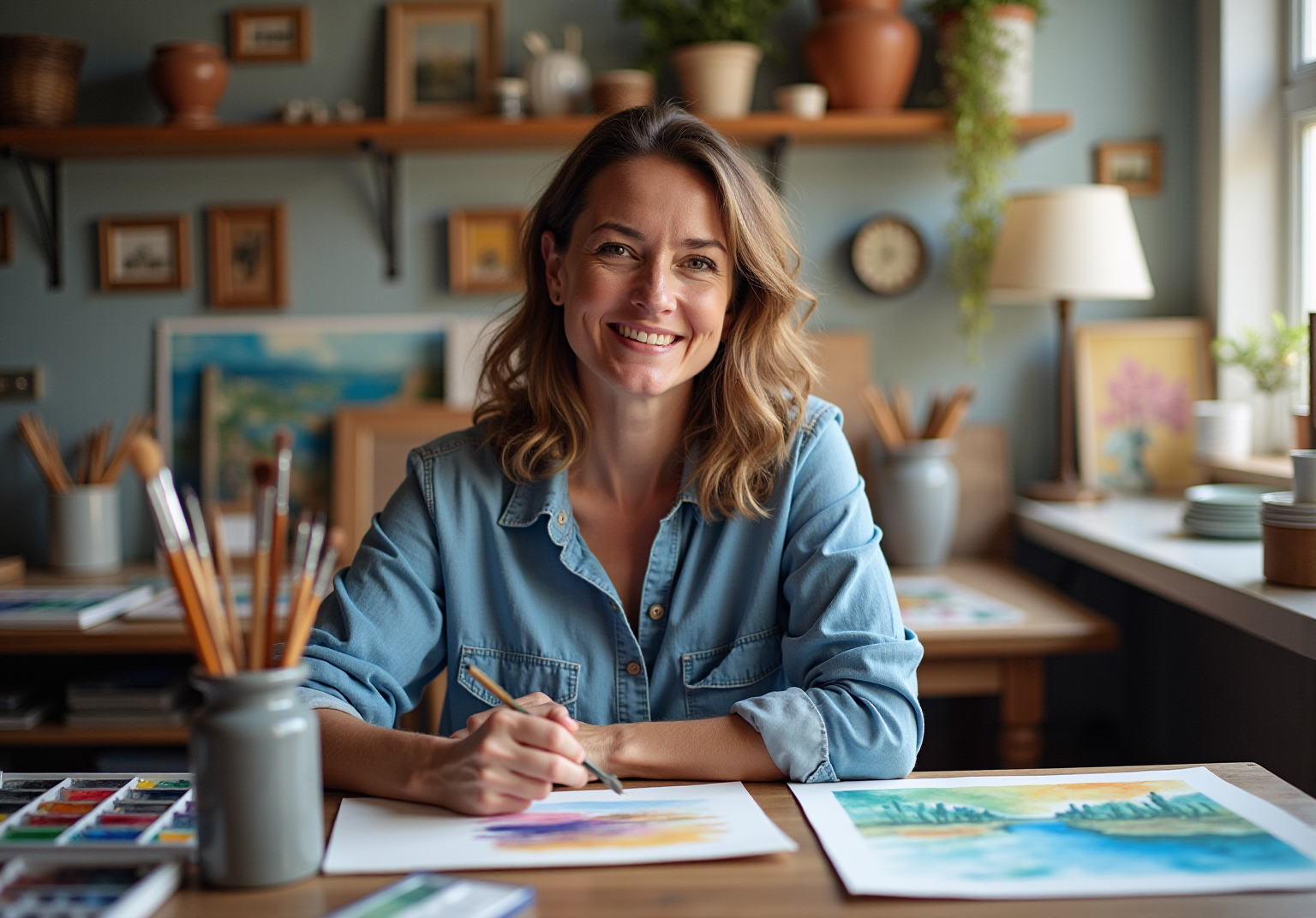 Kelly Swain: Watercolor Artist in Her Studio