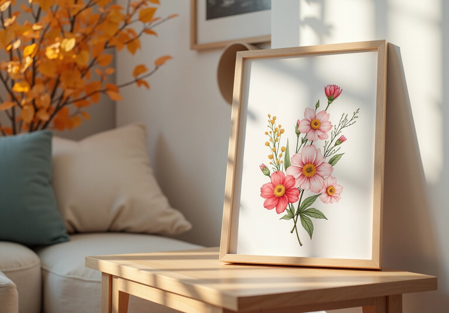 Nature-Inspired Art in a Cozy Interior
