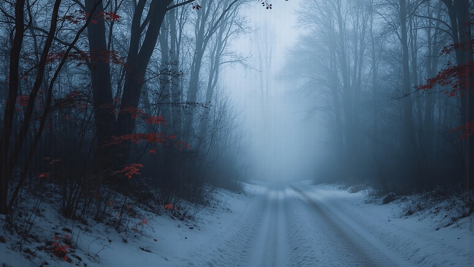 Nature's Dark Embrace in Winter