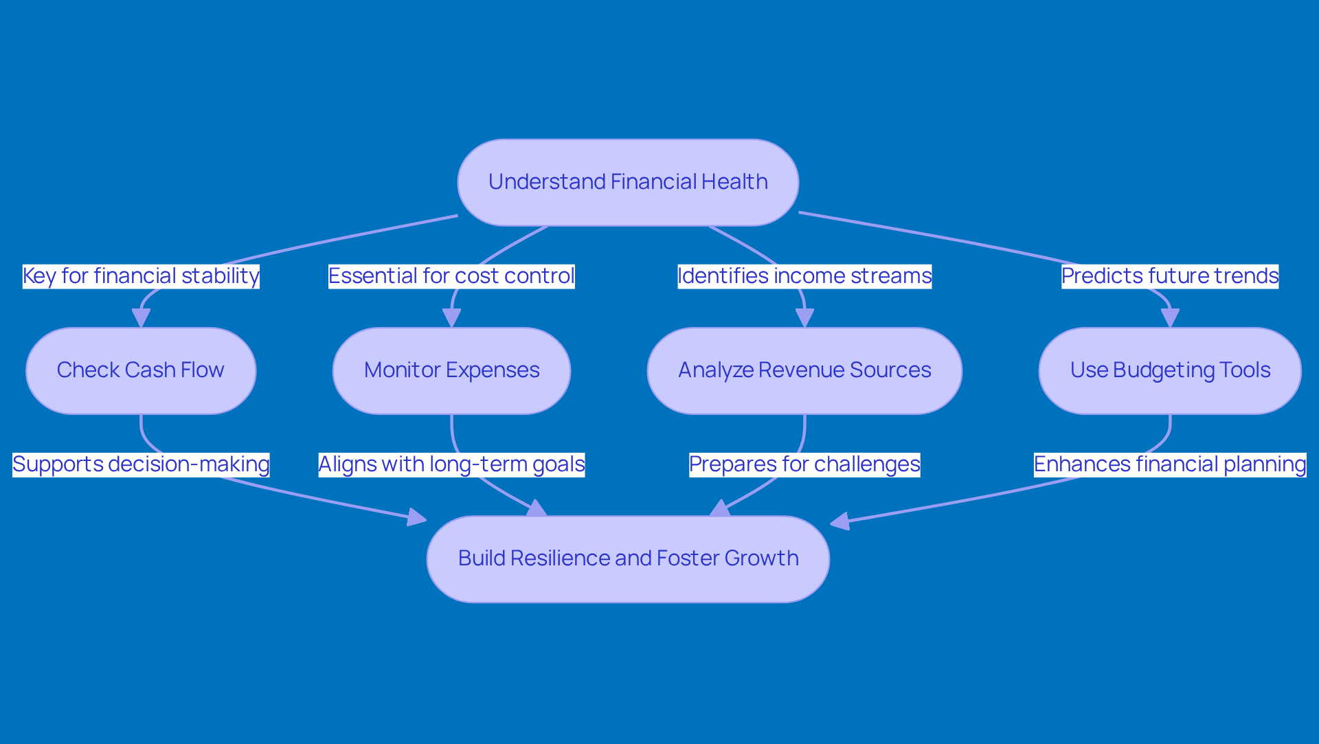 Follow the arrows to see how each step builds on the previous one, guiding you through the financial planning process to ensure your business is prepared for the future.
