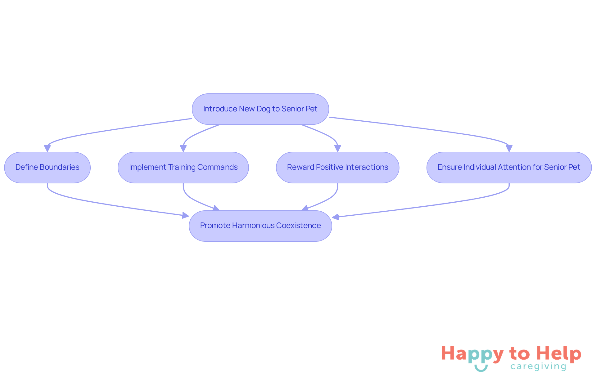Follow the arrows to see the recommended steps for a smooth introduction. Each box represents an important action to take, ensuring both pets adjust well to each other.
