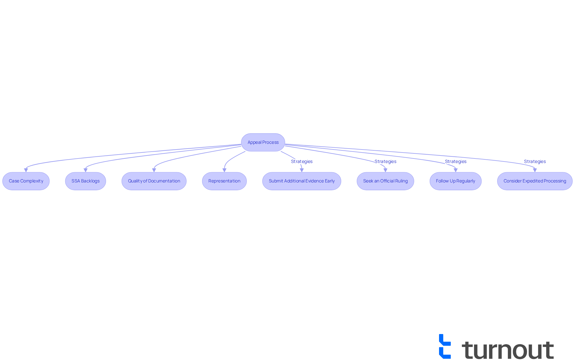 This flowchart outlines how different factors can affect the appeal process. Each factor can lead to delays, while the strategies below show what you can do to speed things up. Follow the arrows to see connections and understand how to navigate the appeals process more efficiently. This flowchart outlines how different factors can affect the appeal process. Each factor can lead to delays, while the strategies below show what you can do to speed things up. Follow the arrows to see connections and understand how to navigate the appeals process more efficiently.