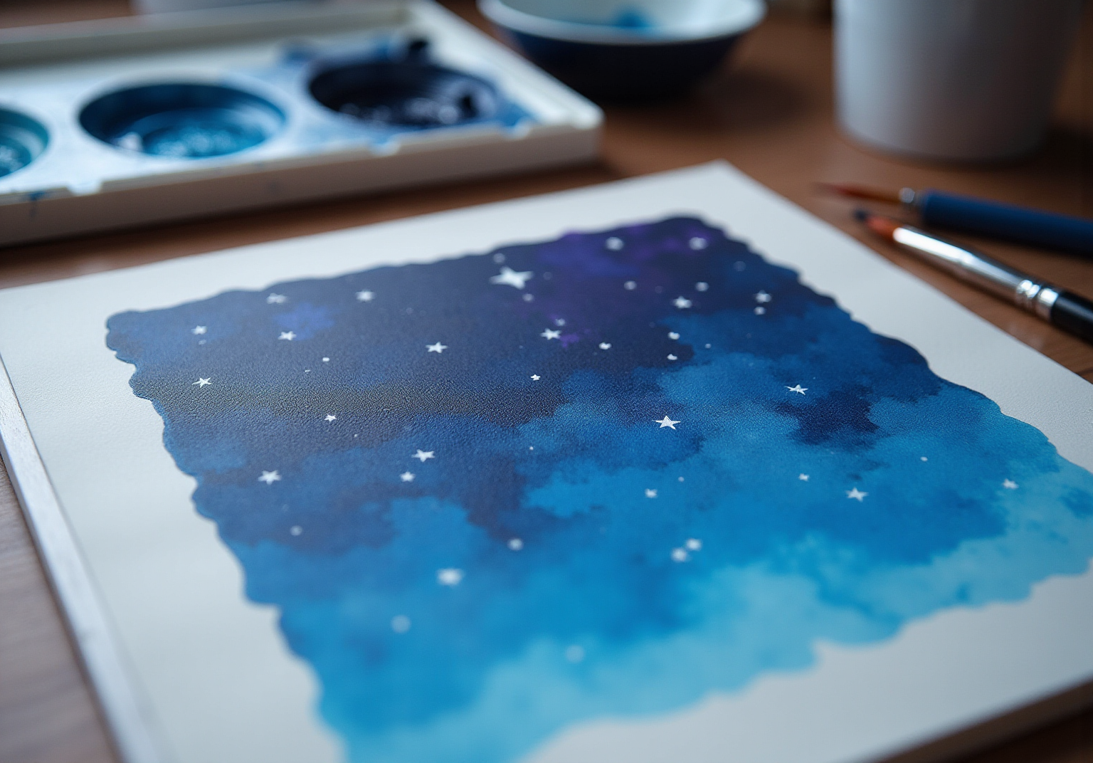 Creating a Winter Night Sky Watercolor Creating a Winter Night Sky Watercolor