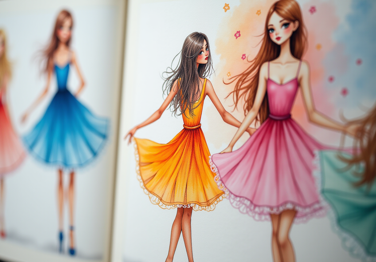 Captivating Watercolor Girl Illustrations