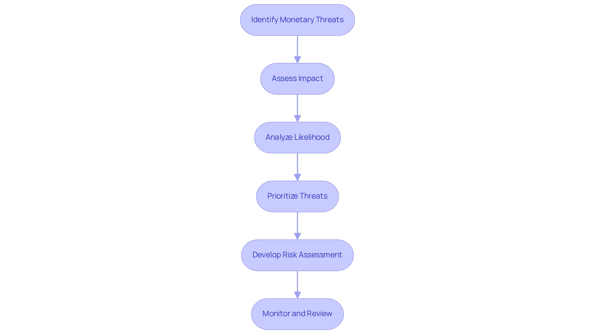 Each box represents a step in the financial risk assessment process, with arrows indicating the flow from one step to the next.