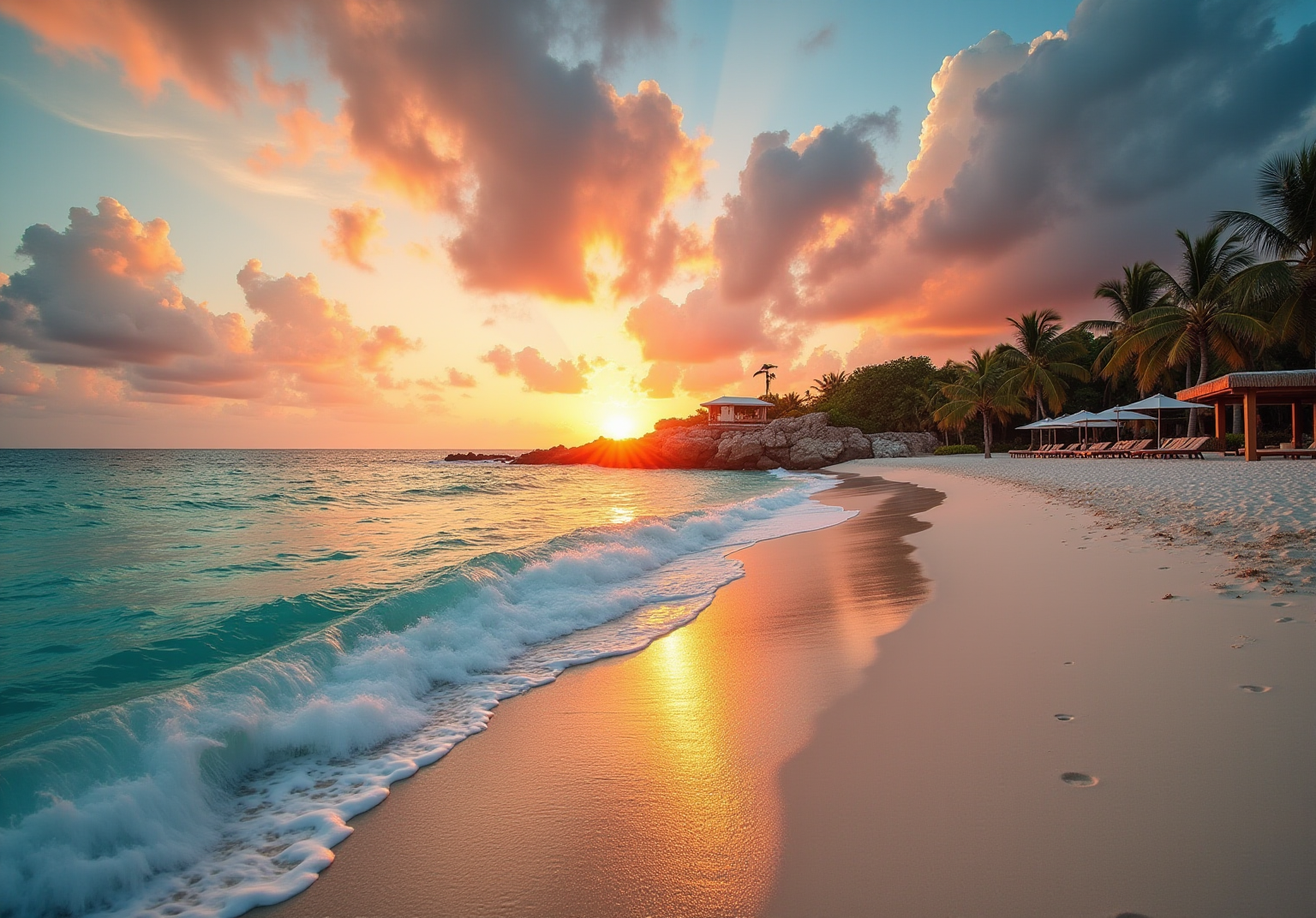 Sunset Serenity on Tulum's Coastline