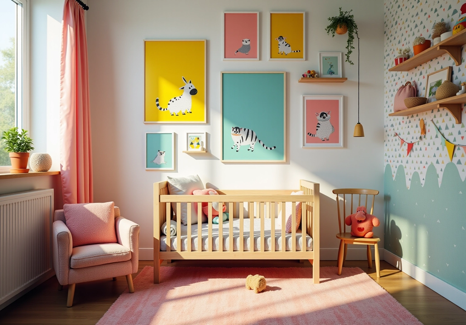 Nurturing Children's Room with Whimsical Art