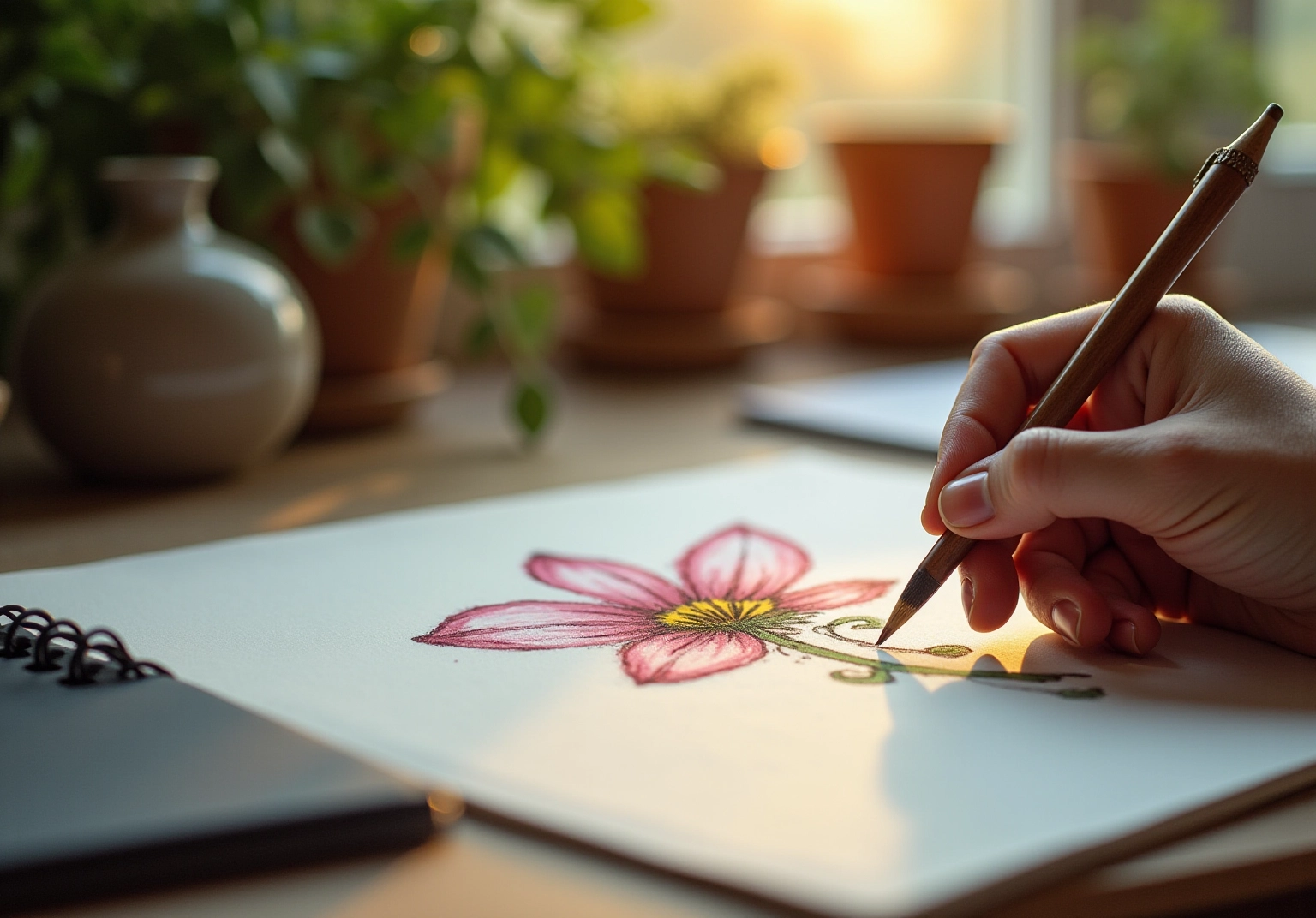 Nurturing the Artistic Journey: Flower Sketching