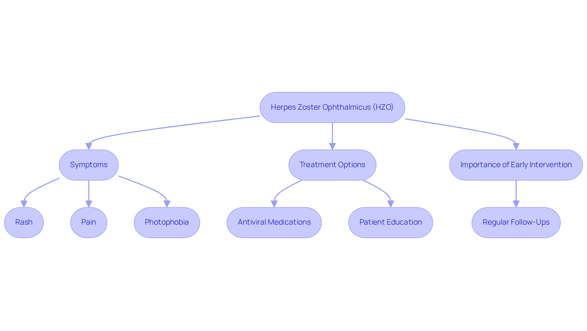 This flowchart guides you through the journey of understanding HZO. Start at the top with the condition, then follow the arrows to see the symptoms, treatment options, and why early intervention is crucial. Each box provides key information to help you navigate your care.