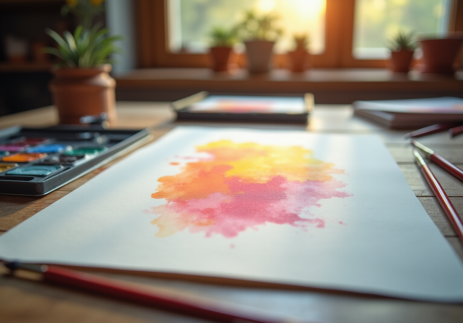 Arches Watercolor Paper in an Artist's Studio