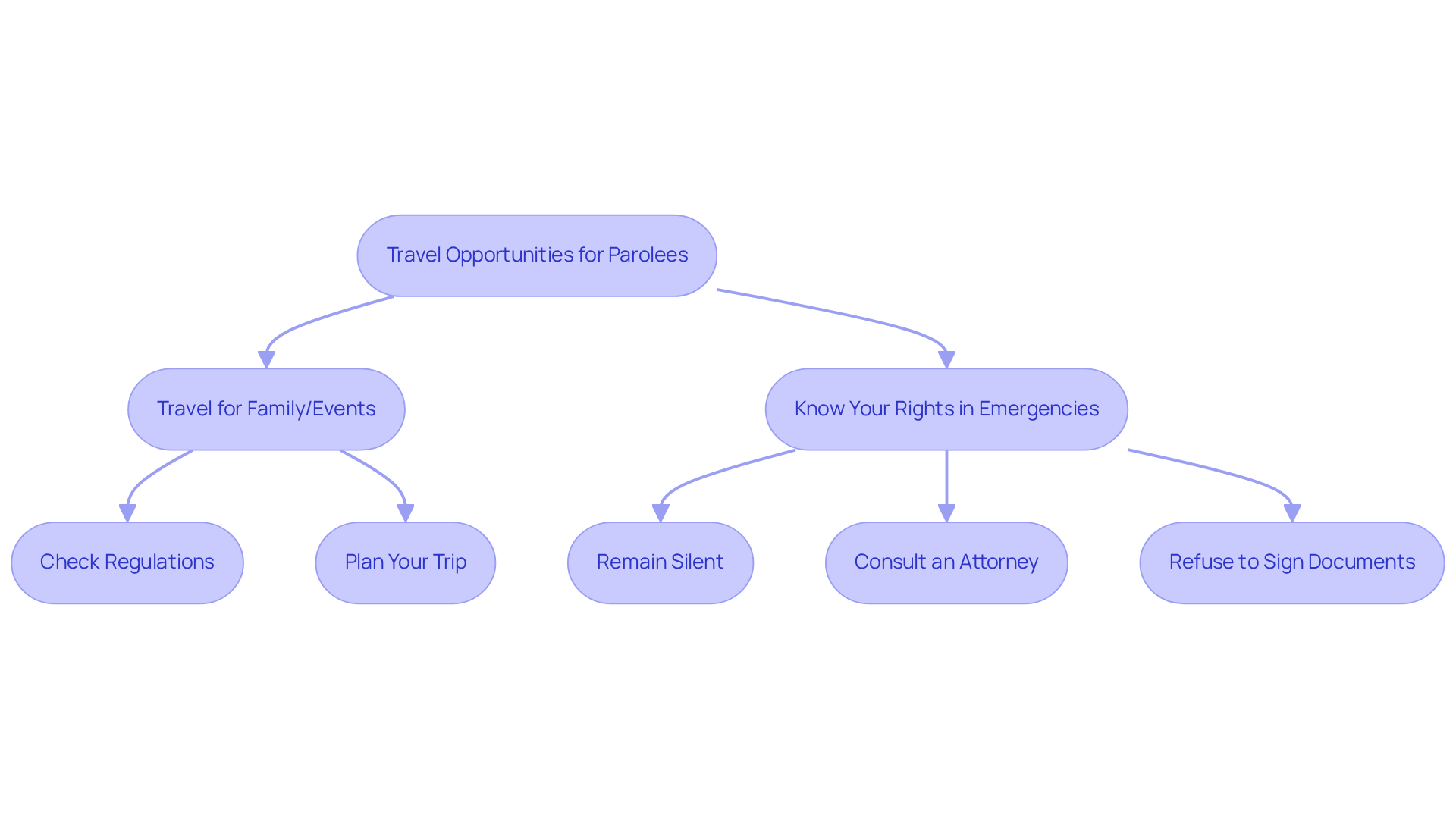 Follow the steps outlined in the flowchart to understand your travel options and know your rights in emergencies. Each box represents an action or right you should be aware of.