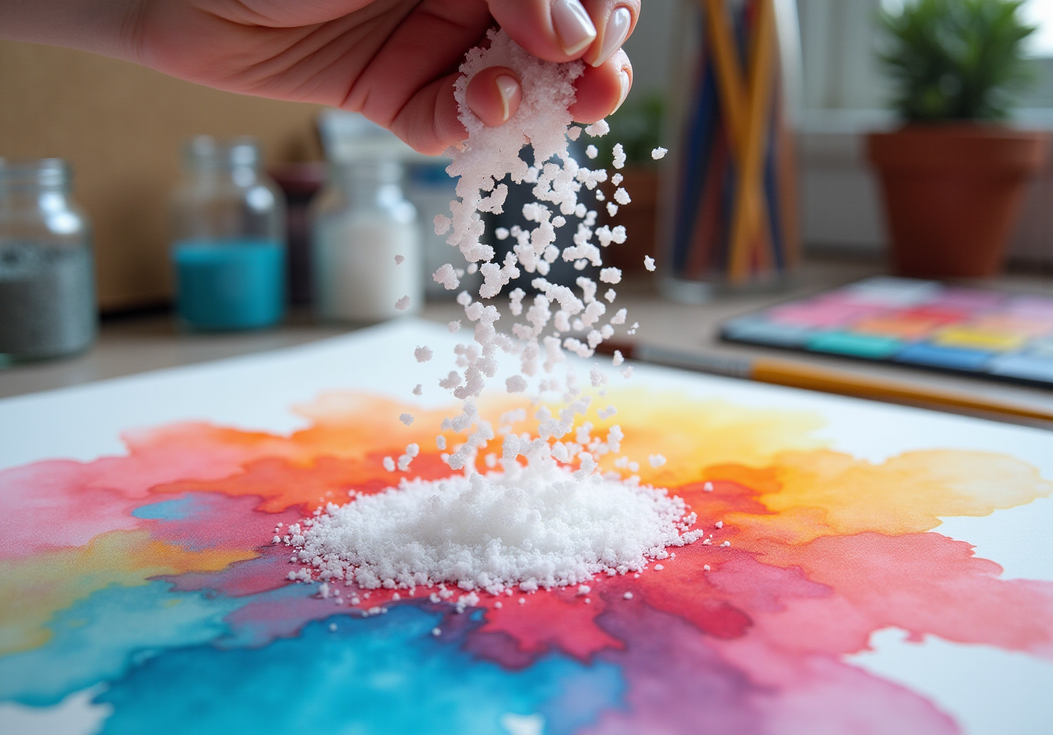 Artistic Salt Technique in Watercolor Painting Artistic Salt Technique in Watercolor Painting