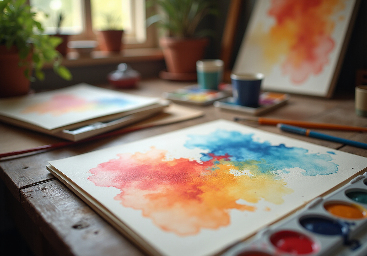 Inspiring Artist's Workspace with Fabriano Artistico Paper Inspiring Artist's Workspace with Fabriano Artistico Paper