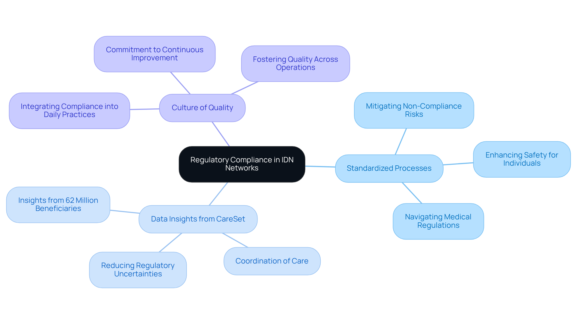The center represents the primary focus of regulatory compliance. Each branch explores different strategies and insights that support compliance, illustrating how they contribute to quality care and operational effectiveness.