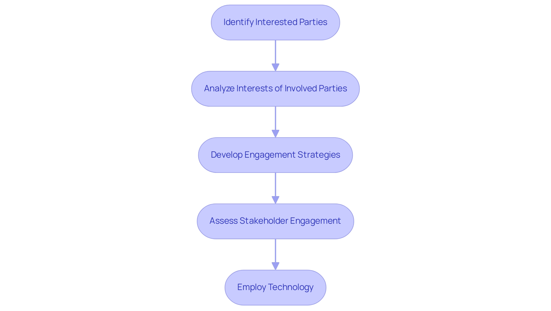 Each box represents a phase in the stakeholder engagement process, and the arrows indicate the sequential flow from one phase to the next.