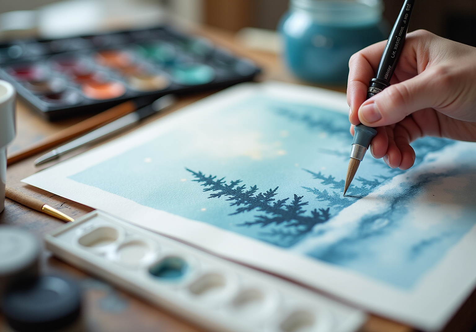 Mastering Masking Fluid in Winter Watercolors Mastering Masking Fluid in Winter Watercolors