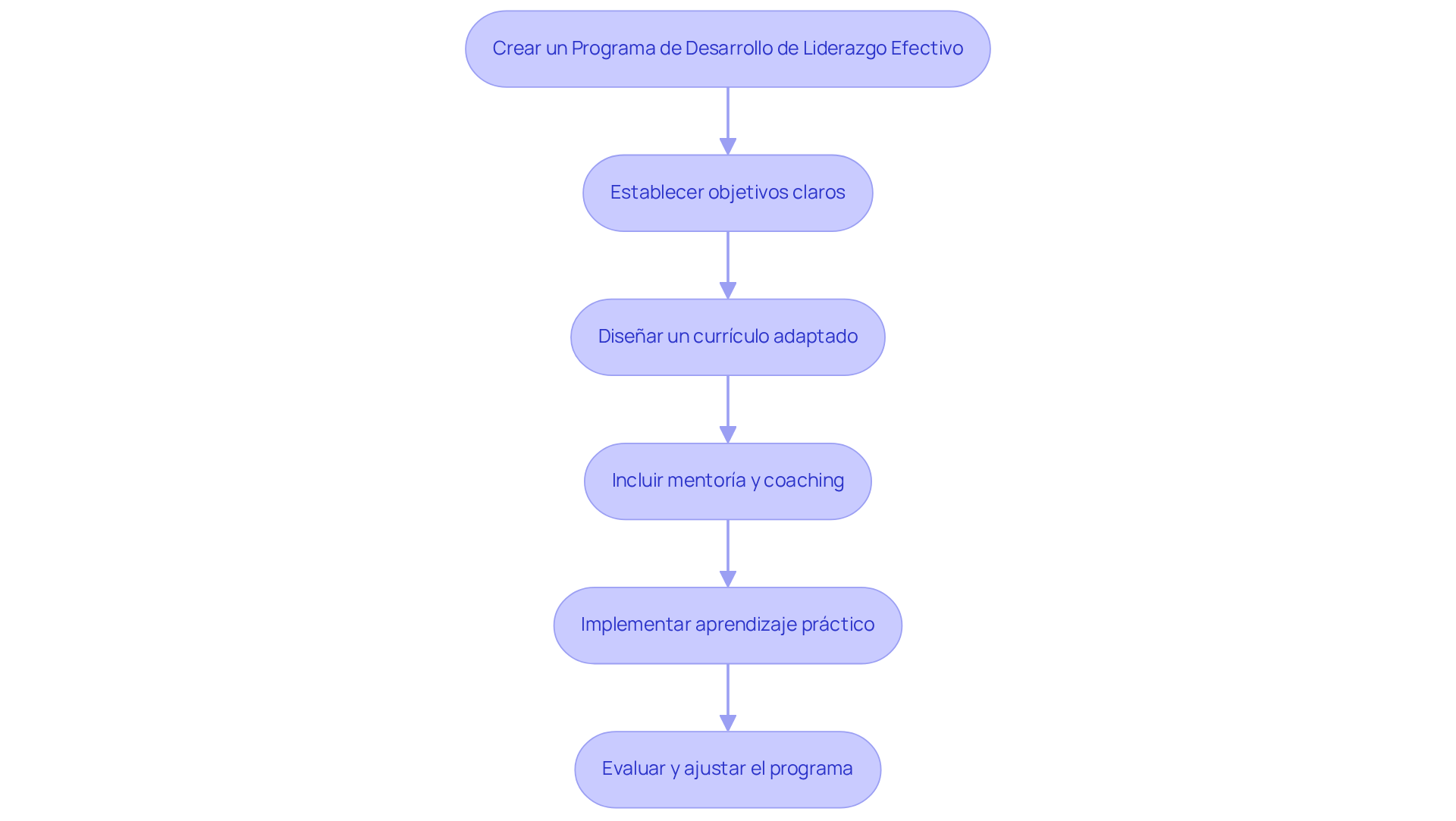 Cada cuadro representa un paso en el proceso de desarrollo del programa. Sigue las flechas para ver cómo cada etapa se conecta con la siguiente, ayudando a construir un programa sólido y efectivo.