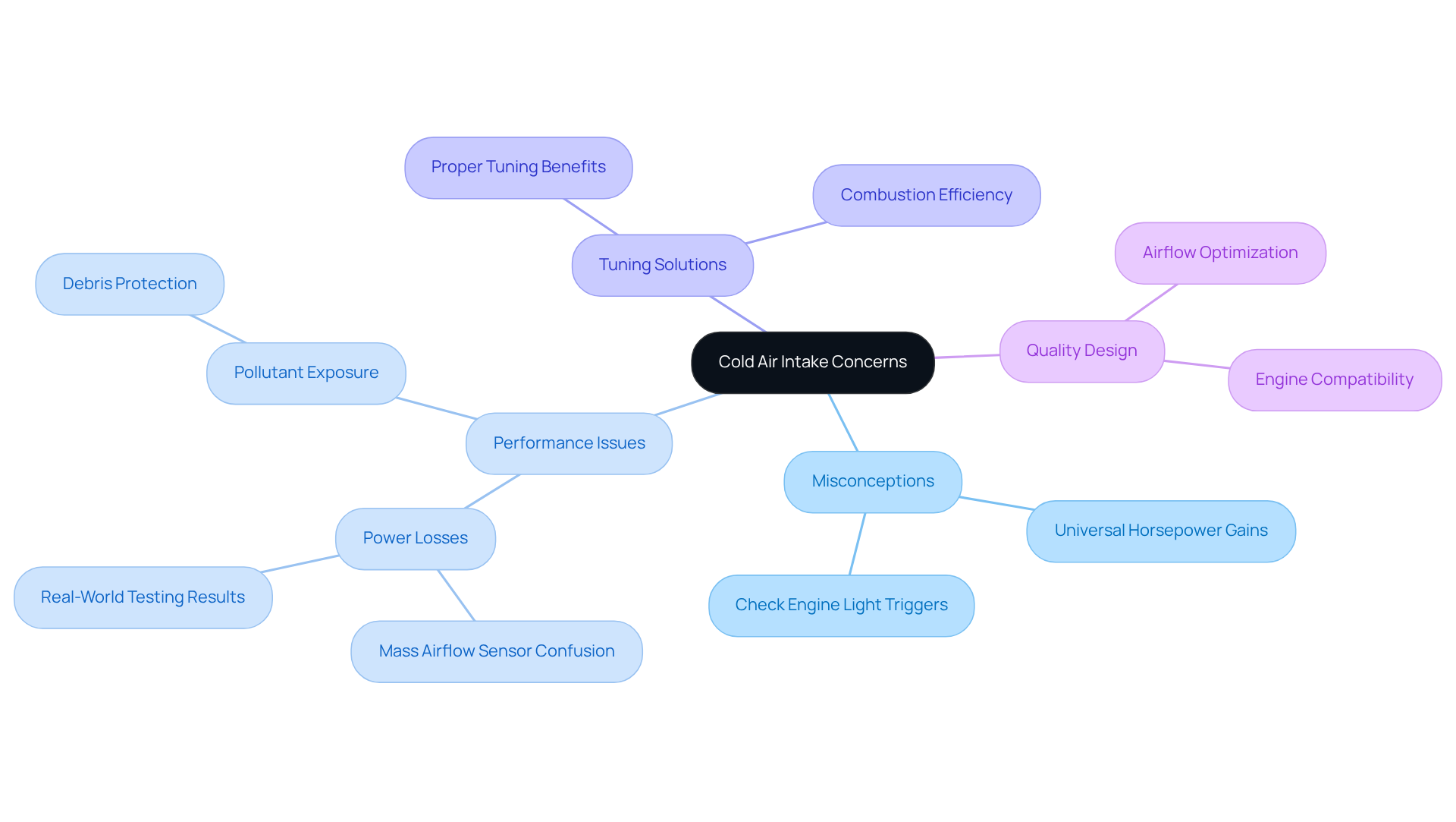 The center represents the main topic, while branches show different misconceptions and issues. Each sub-point explains specific concerns or solutions, helping you see how they connect.