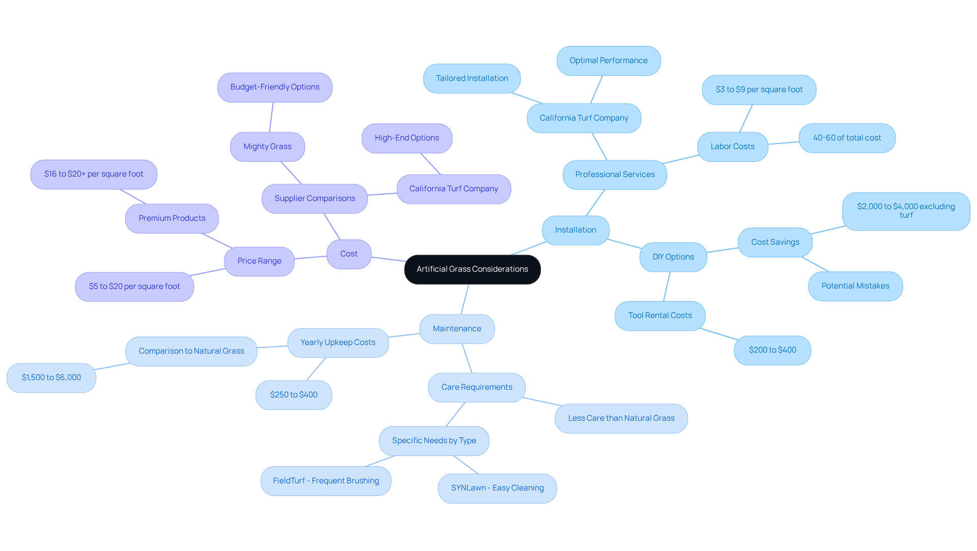 The central node represents the overall topic, while the branches show the key areas to consider. Each sub-node provides specific details or comparisons that help in making an informed choice.