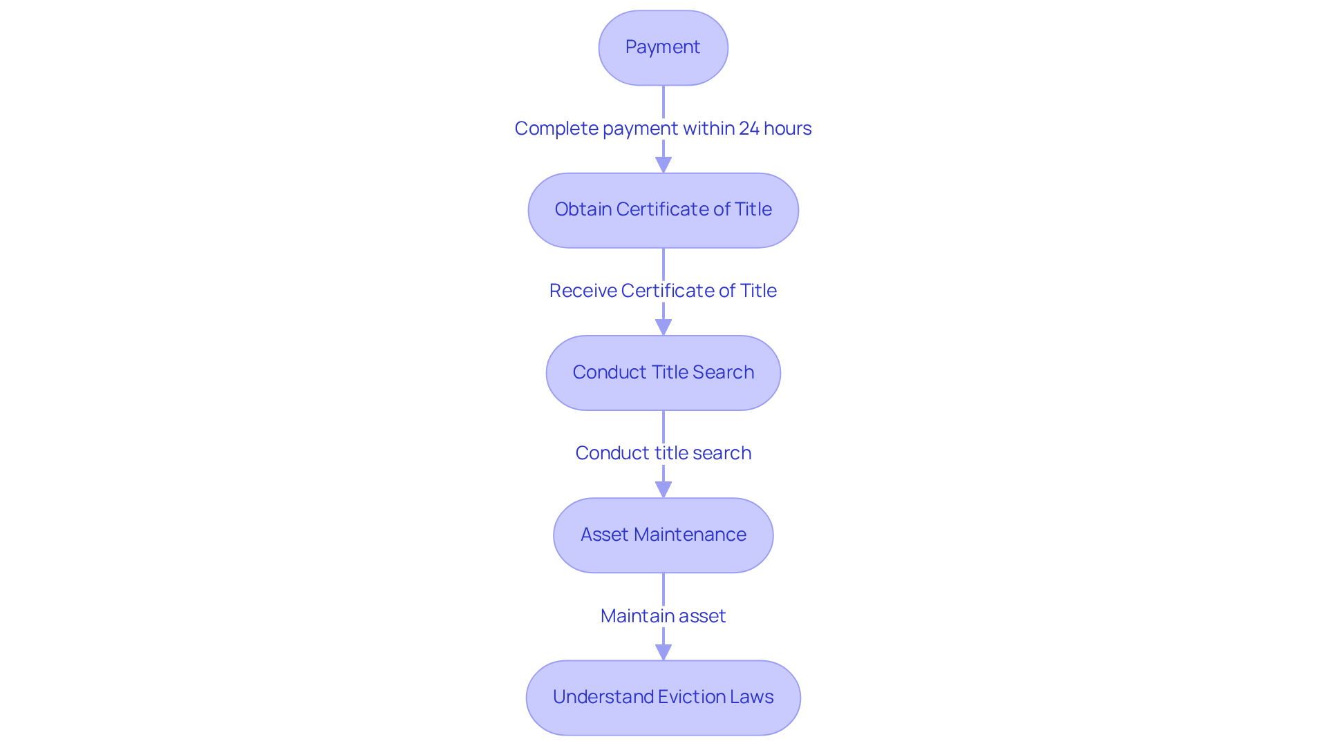 This flowchart guides you through the essential steps after winning a foreclosure auction. Follow the arrows from one step to the next to ensure you complete each task in the right order, protecting your investment and ensuring a smooth transition into property ownership.