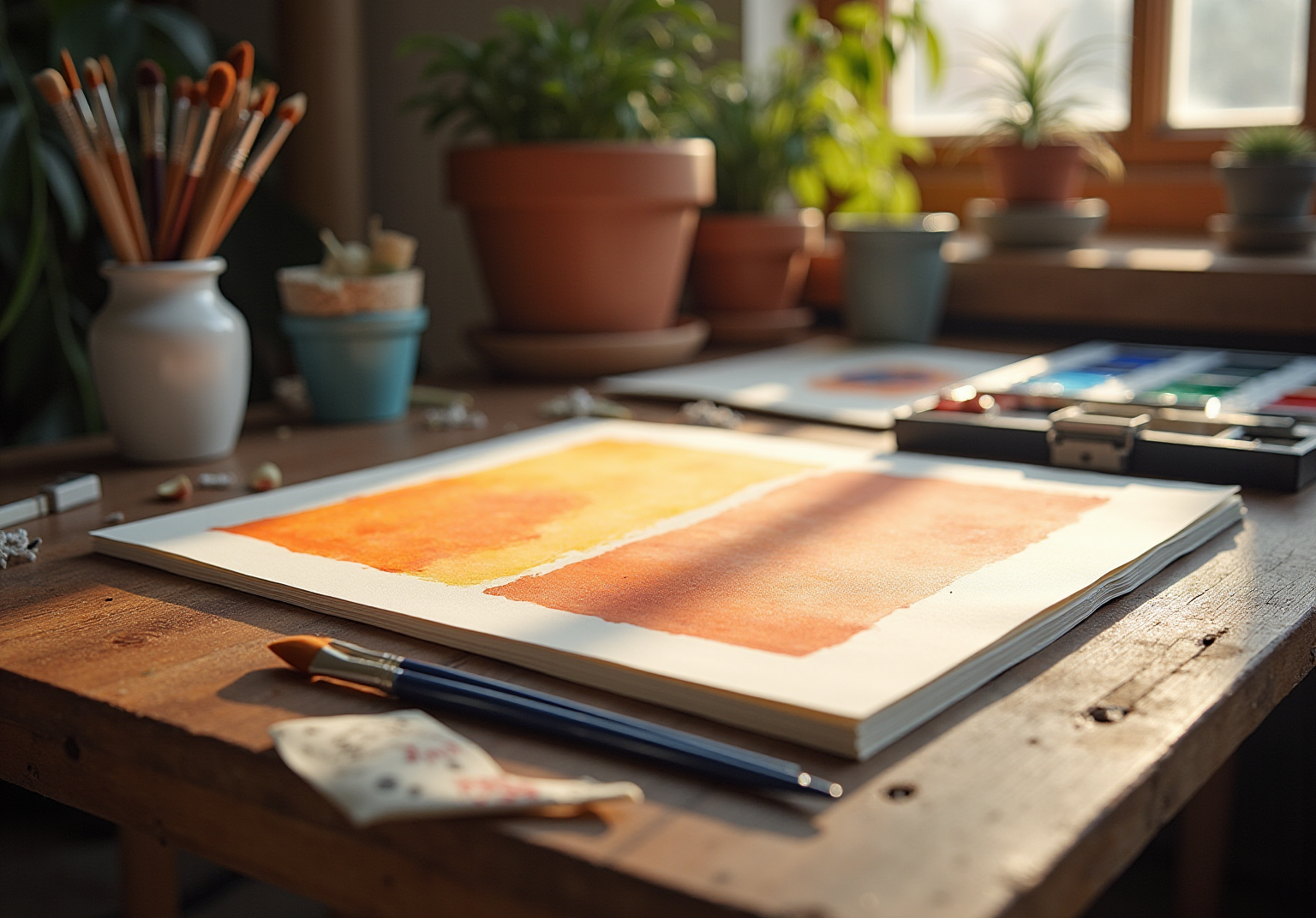 Strathmore 400 Series Watercolor Paper in an Artist's Studio