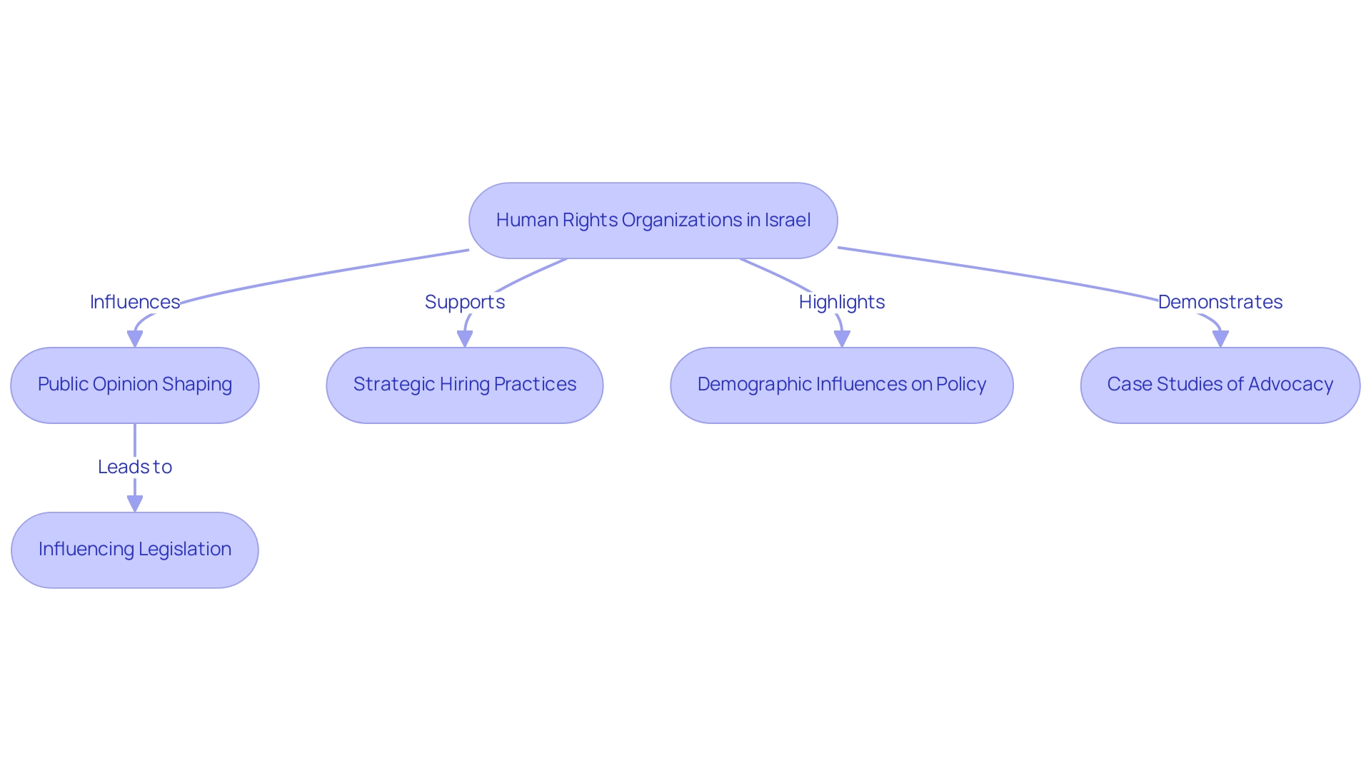 Each box represents a key component of the advocacy process, with arrows indicating the flow of influence or connection between different elements.