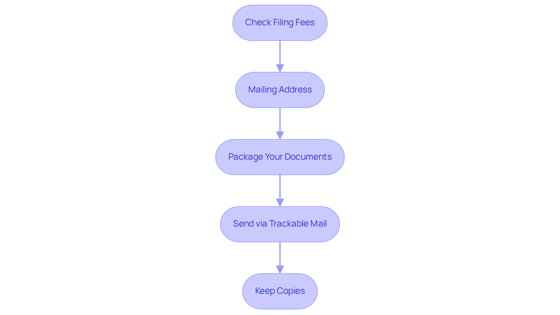 Each box represents a step you need to take to submit your petition. Follow the arrows to see the order of actions, ensuring you complete each step before moving to the next.