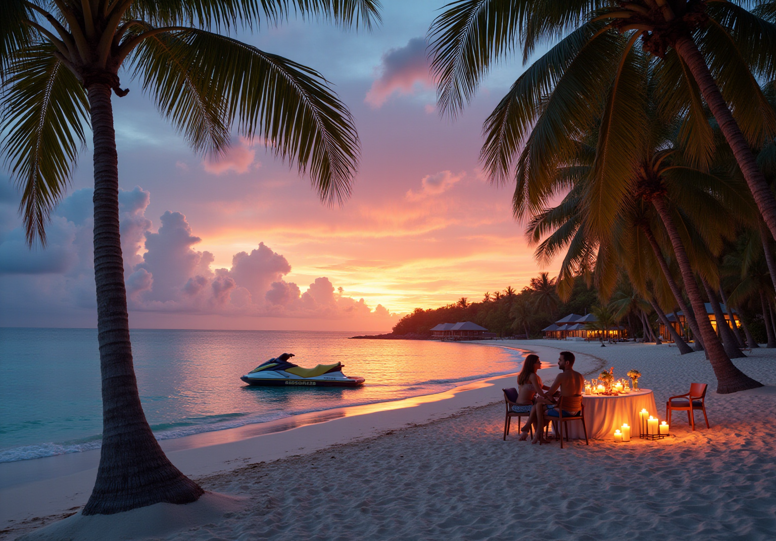 Romantic Maldives Honeymoon at Sunset