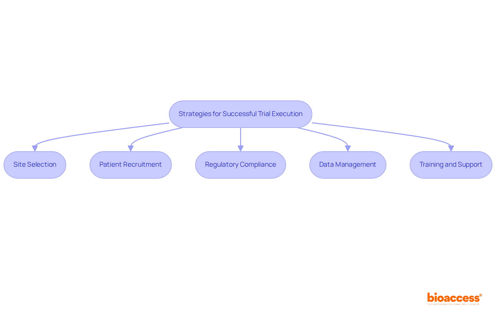 Each box represents a key strategy for executing clinical trials successfully. Follow the arrows to see how each strategy contributes to the overall process. The flowchart helps visualize the steps needed to enhance trial outcomes.