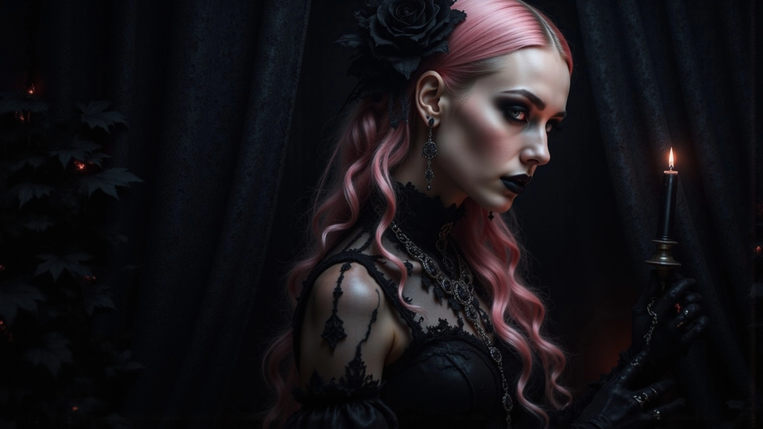 Pastel Pink Hair: A Gothic Elegance