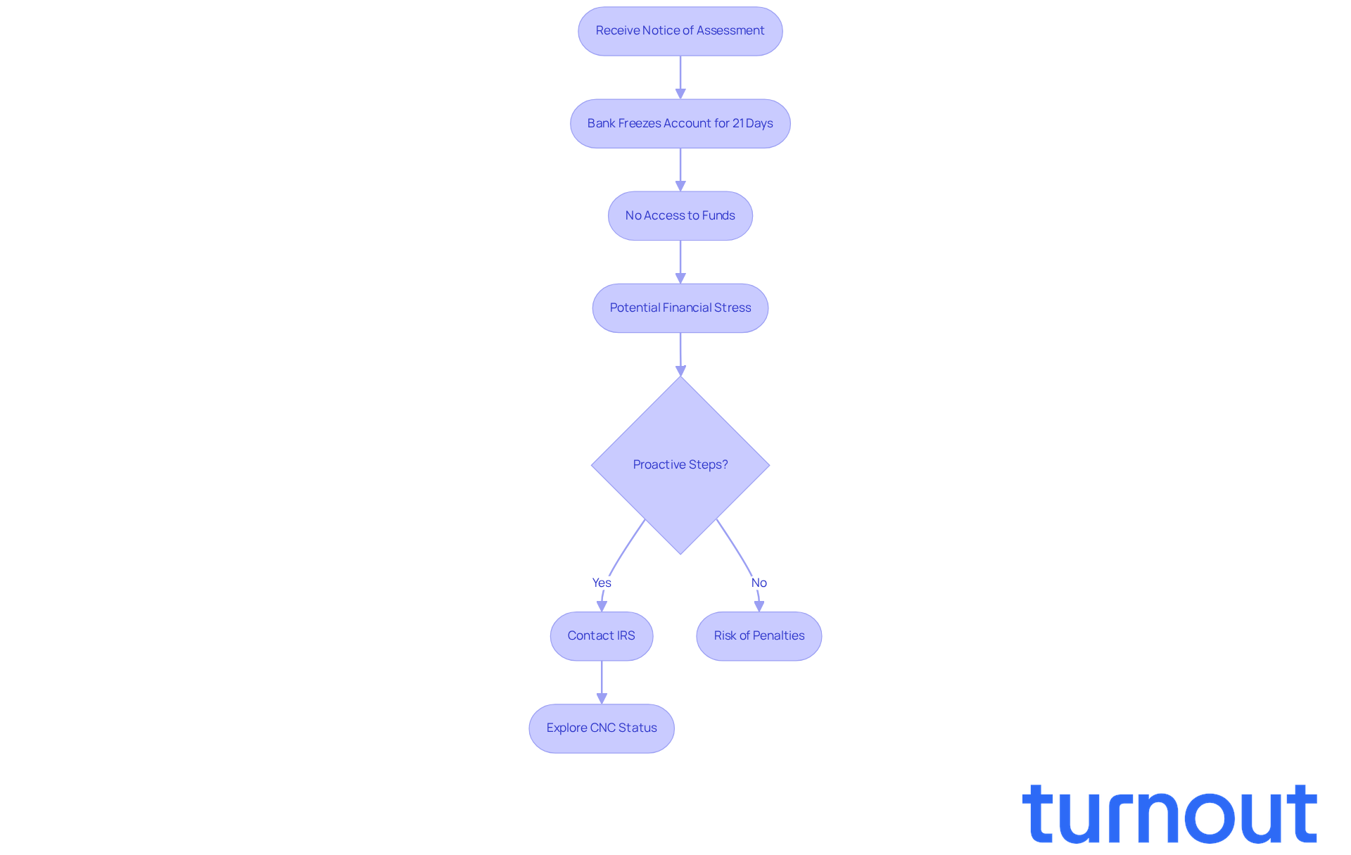 This flowchart shows the steps you go through when facing a bank garnishment. Follow the arrows to see what happens after you receive a notice and what actions you can take to protect your finances.