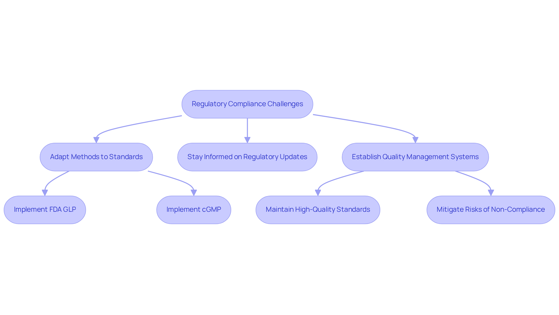 Follow the arrows to see the steps laboratories must take to ensure compliance with regulatory standards. Each box represents a key action or requirement in the process. Follow the arrows to see the steps laboratories must take to ensure compliance with regulatory standards. Each box represents a key action or requirement in the process.