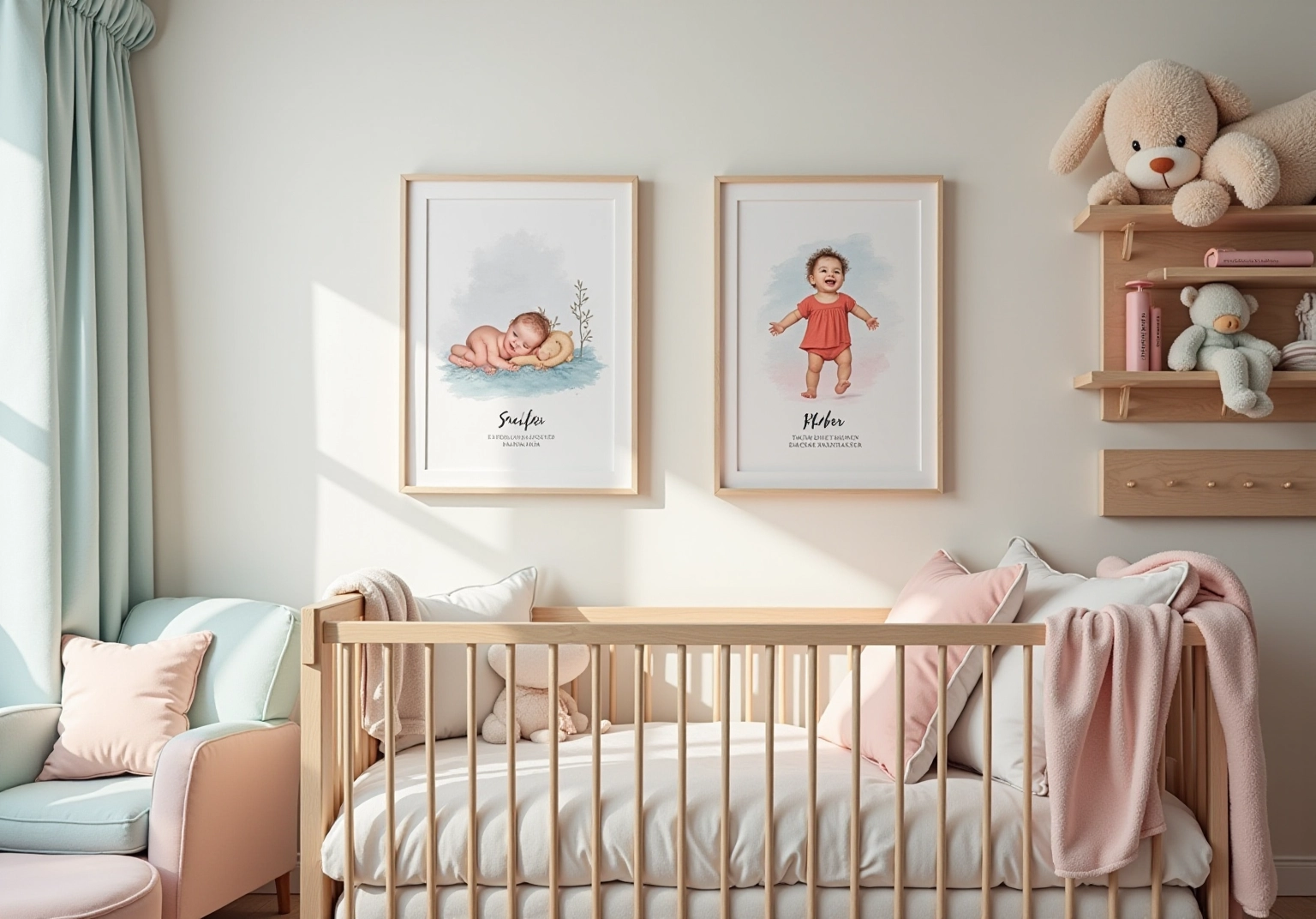 Personalized Nursery Decor with Watercolor Illustrations