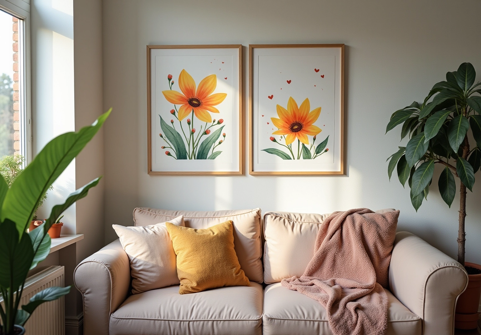 Personalized Watercolor Art in a Cozy Home Personalized Watercolor Art in a Cozy Home