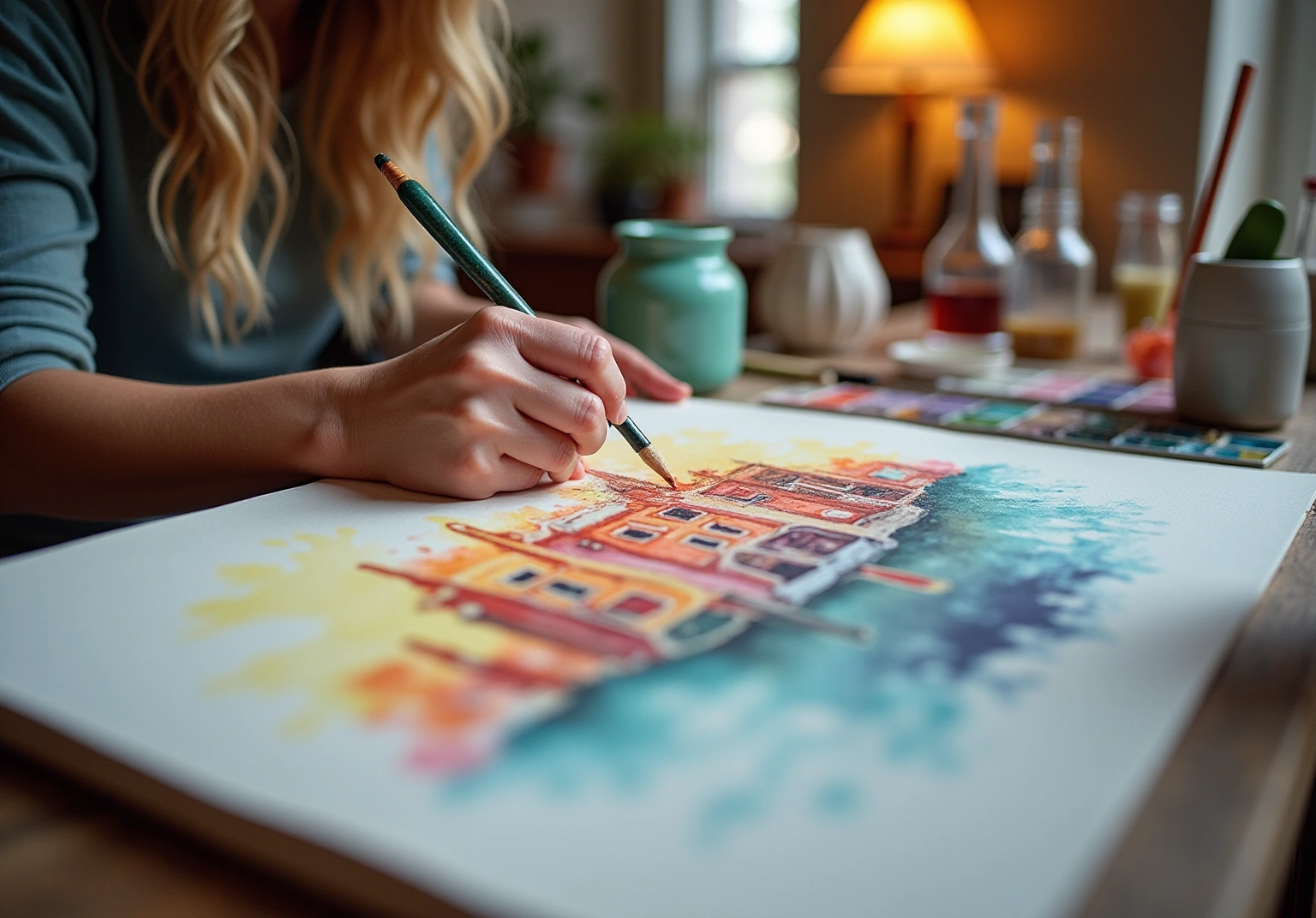 Personalized Watercolor Art in an Inspiring Studio Personalized Watercolor Art in an Inspiring Studio