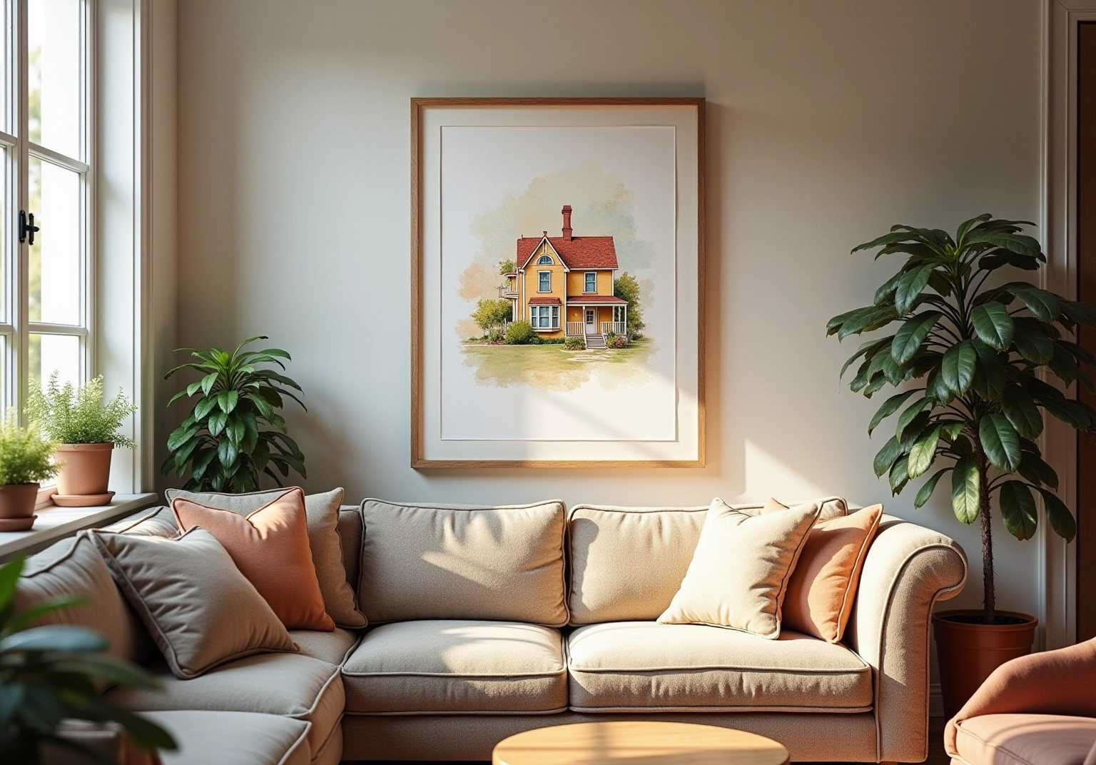 Personalized Watercolor Art in Cozy Home Decor