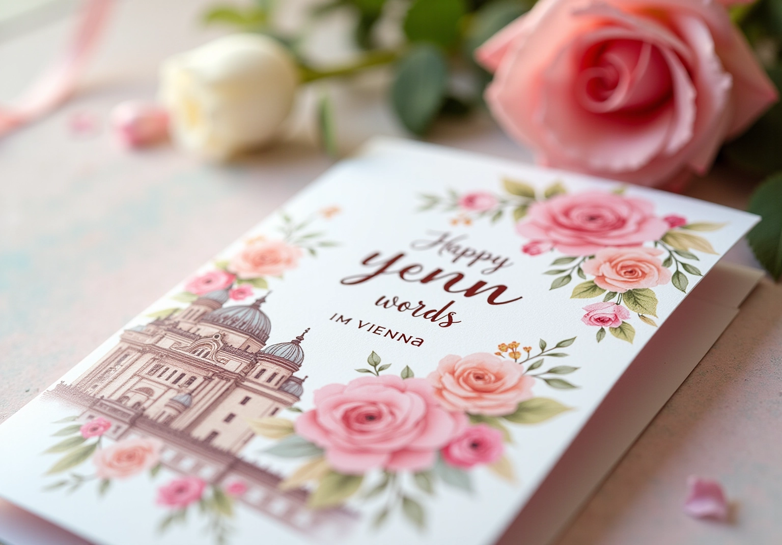 Personalized Watercolor Card for Valentine's Day Personalized Watercolor Card for Valentine's Day