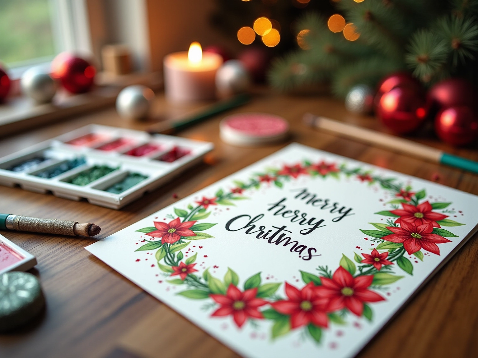 Personalized Watercolor Christmas Card Crafting Personalized Watercolor Christmas Card Crafting