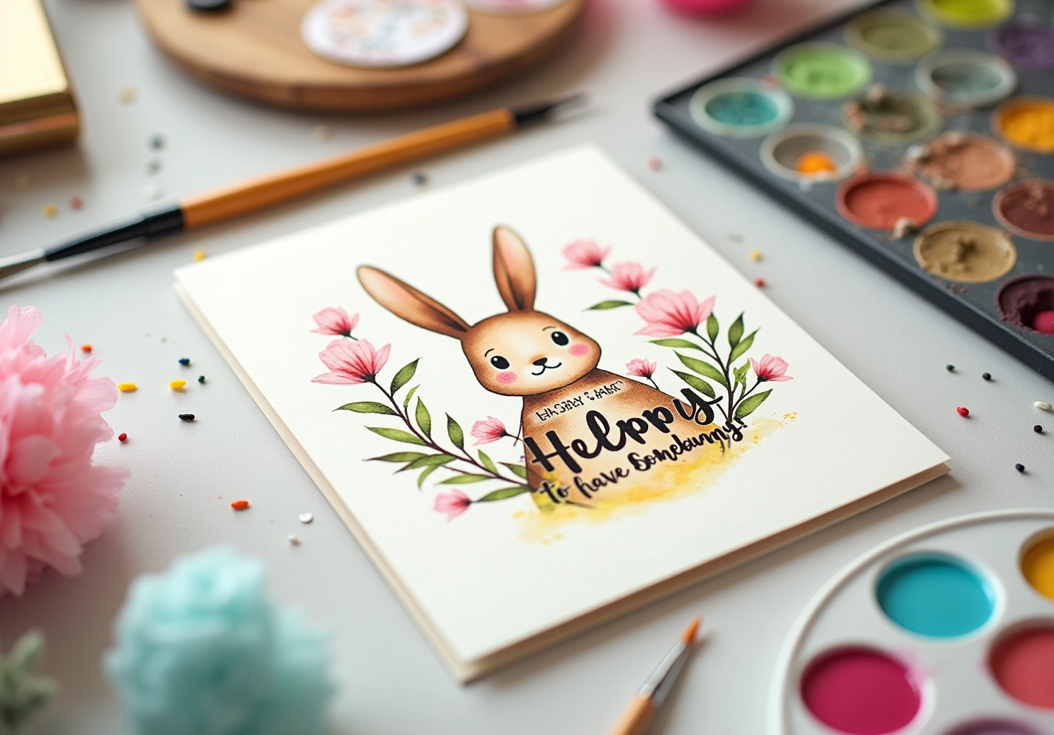 Personalized Watercolor Easter Card