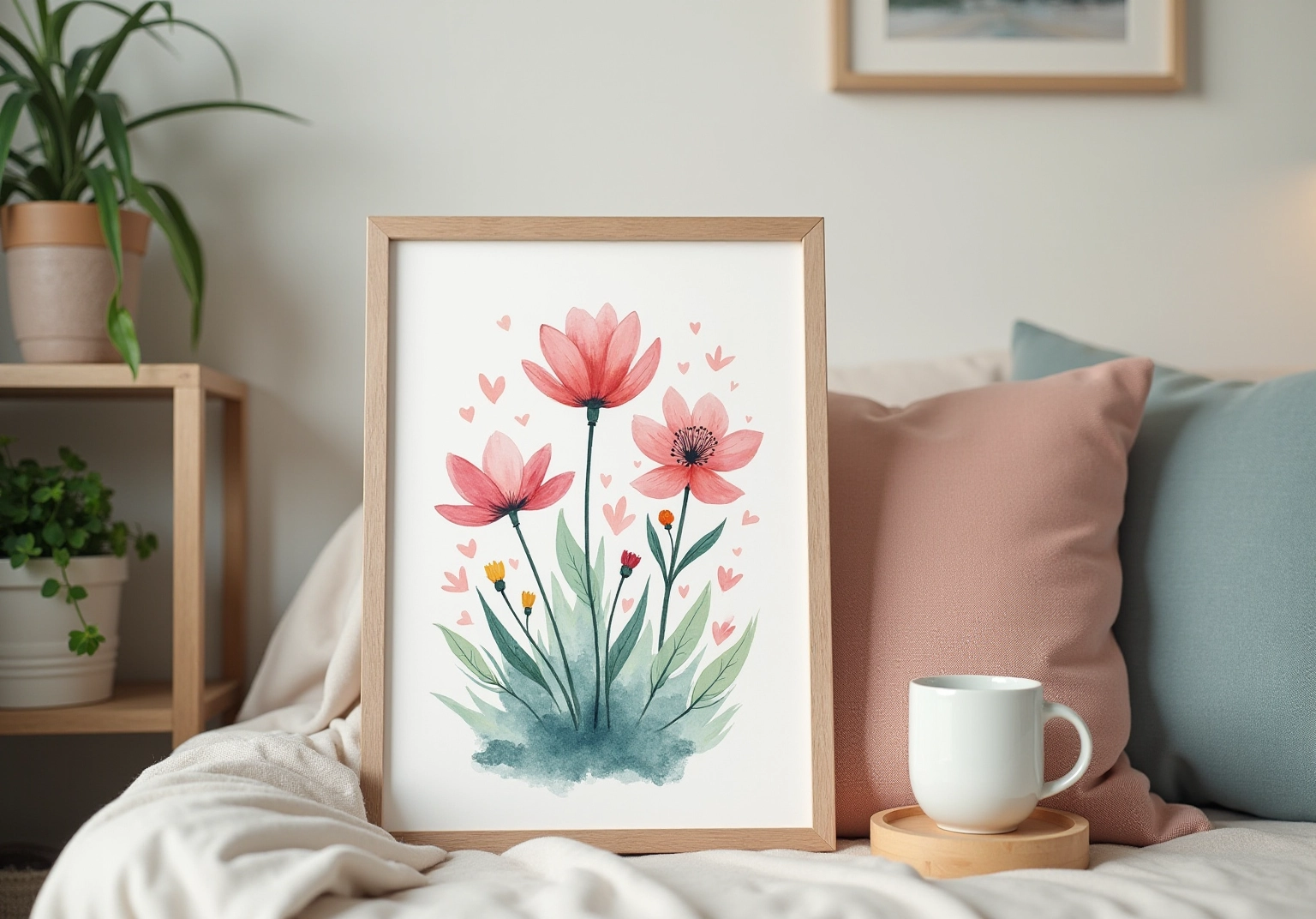 Personalized Watercolor Floral Art in Home Decor Personalized Watercolor Floral Art in Home Decor