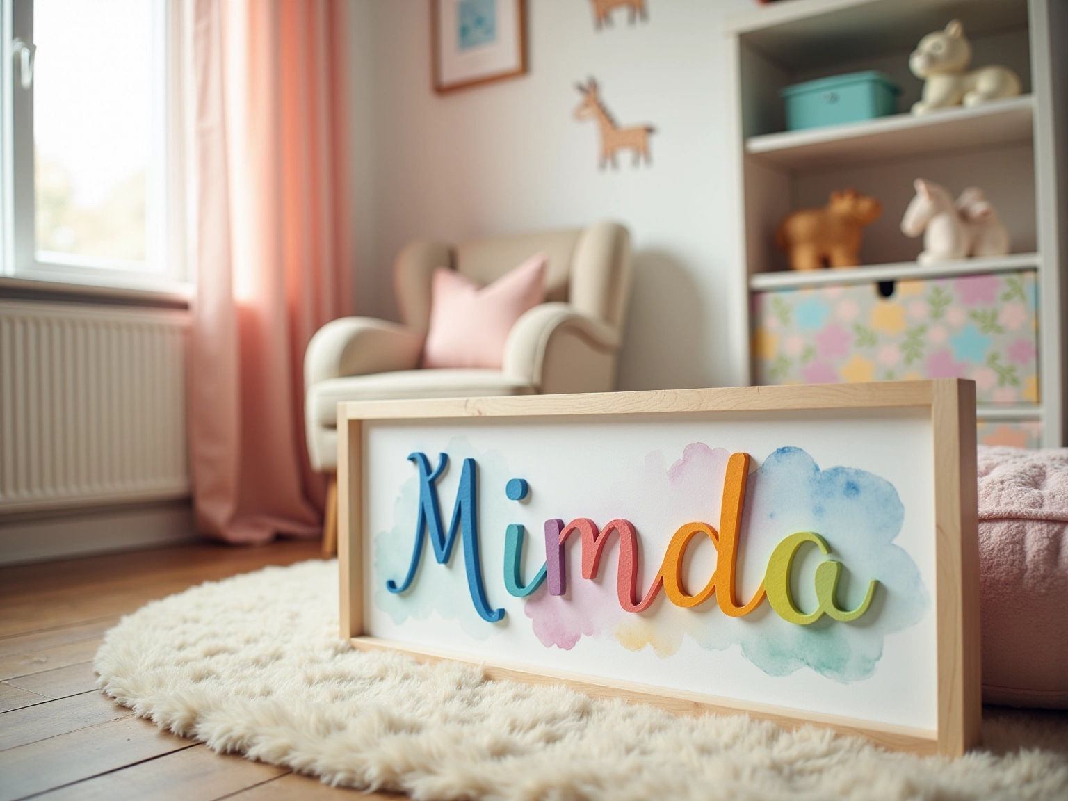 Personalized Watercolor Name Sign in Nursery Personalized Watercolor Name Sign in Nursery