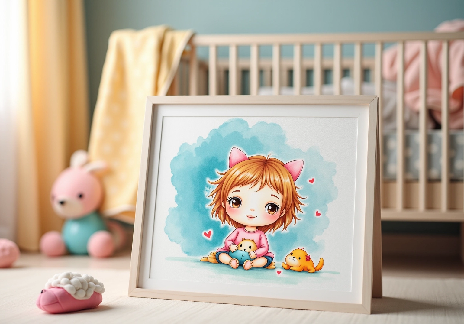 Personalized Watercolor Nursery Illustration Personalized Watercolor Nursery Illustration