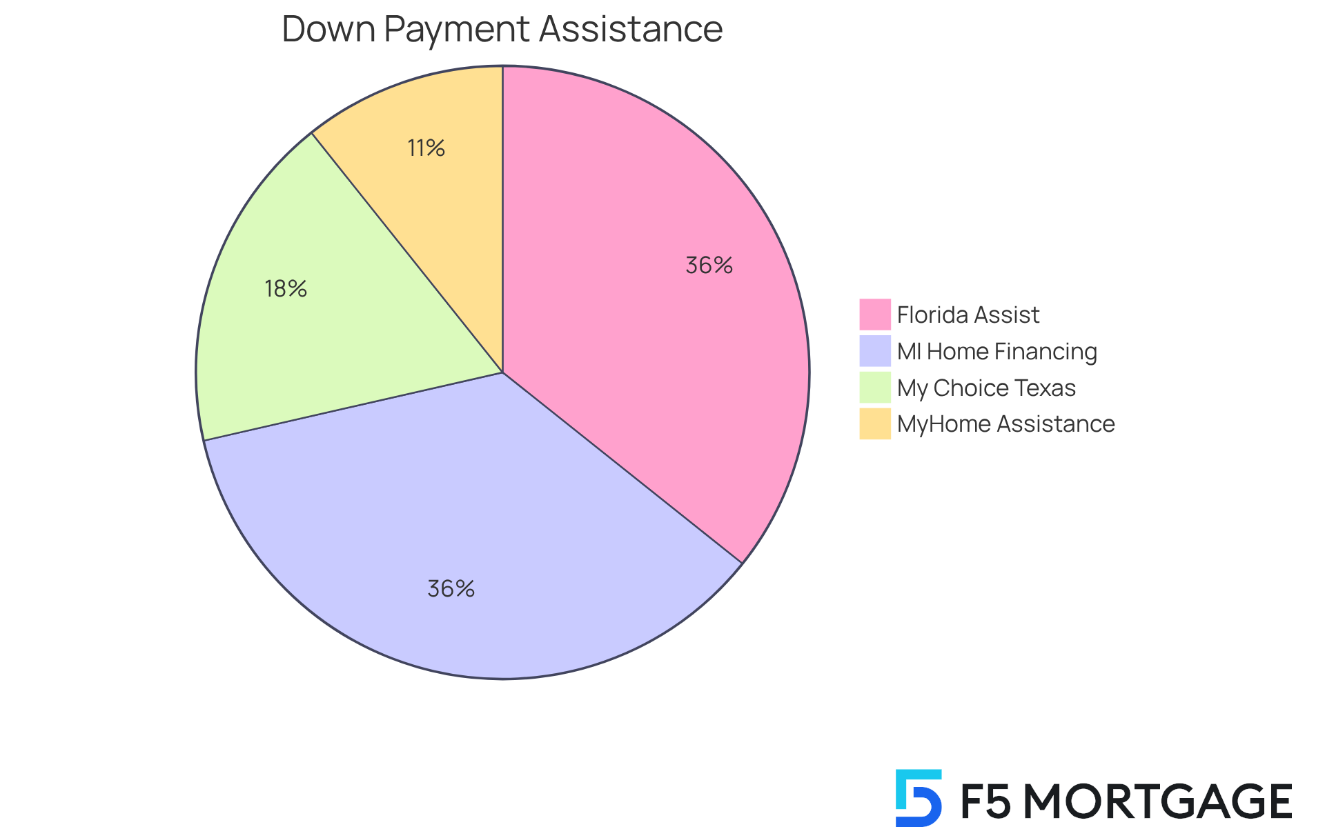 Each slice shows the type of program and the financial assistance it provides — the larger the slice, the more support it offers for first-time homebuyers.